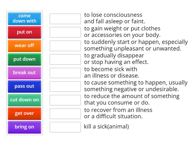 Sport phrasal verbs - Match up