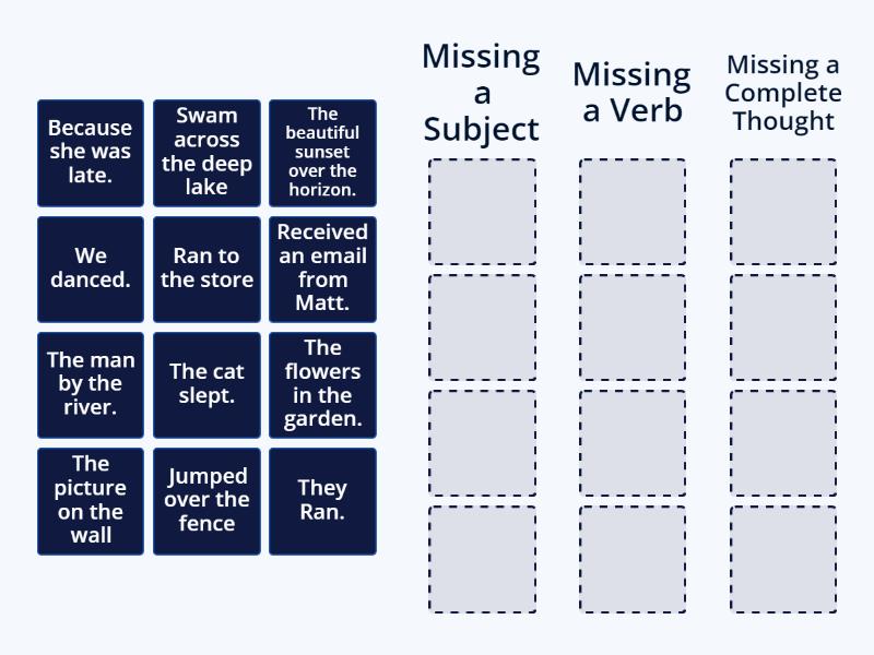 Sentence Fragment Matching (What Is Missing from these sentences that ...