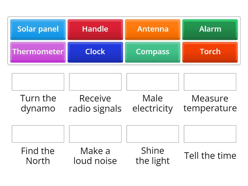 Match the parts with their functions - Match up