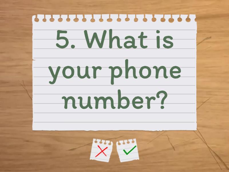 Personal information - Flash cards