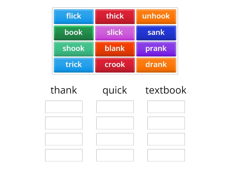 Word family accuracy ame, ide, oke - Group sort