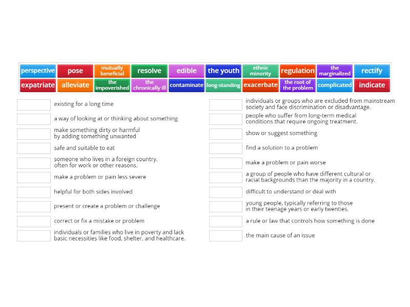 G9 U7 Vocabulary Quiz - Match up