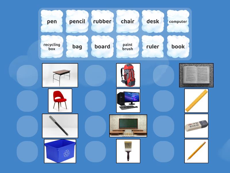 classroom objects - Match up
