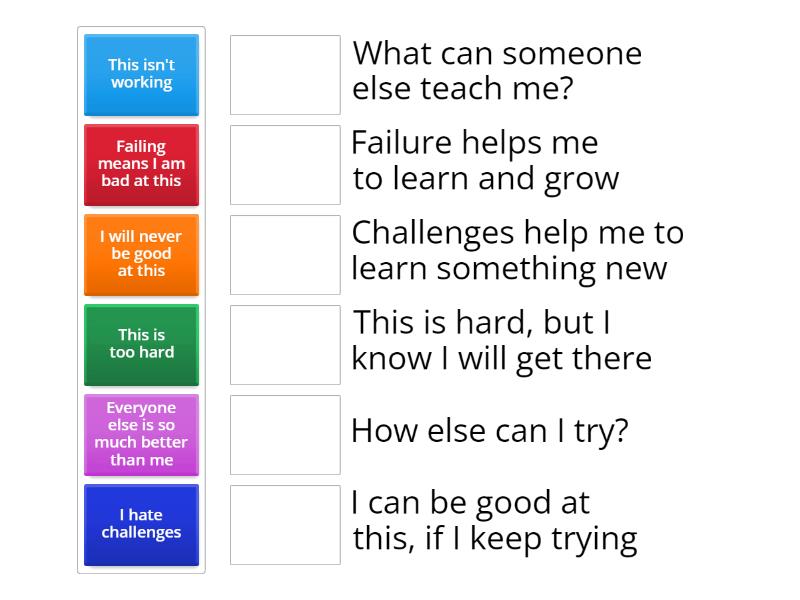 Fixed to Growth Mindset - Match up