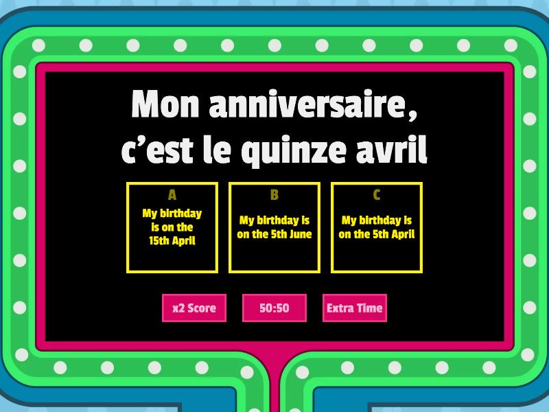 Copy of Tout sur moi: Quelle est la date de ton anniversaire?/ All ...