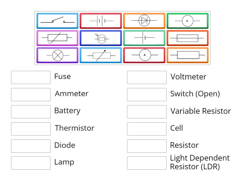 Electrical Circuits Symbols - Match up