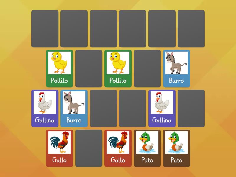 Copia de Animales de la granja - Matching pairs