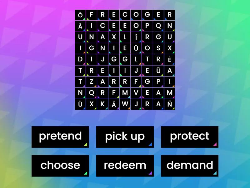 6 verbos con gir y ger - Wordsearch