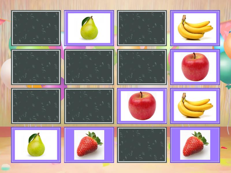ENCUENTRA LAS FRUTAS IGUALES - Parejas