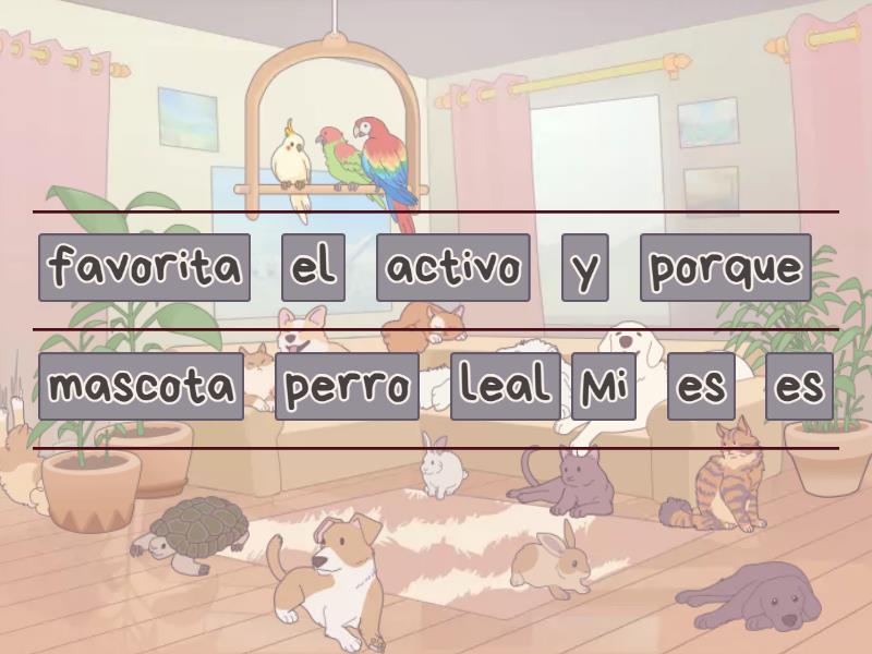 Mi mascota favorita es ______ porque es ________ - Unjumble