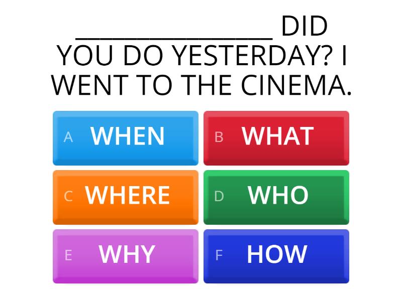 Wh Questions Wordwall