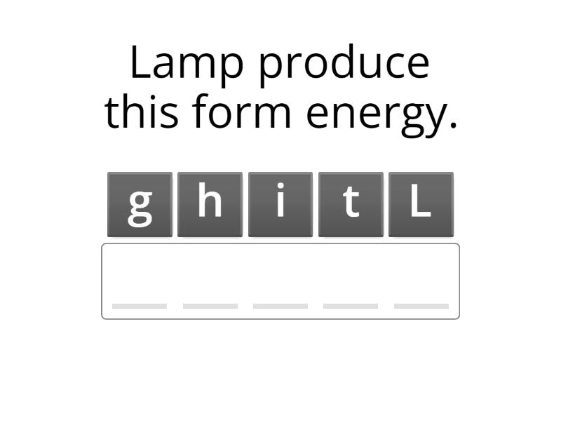 Energy Forms - Anagram