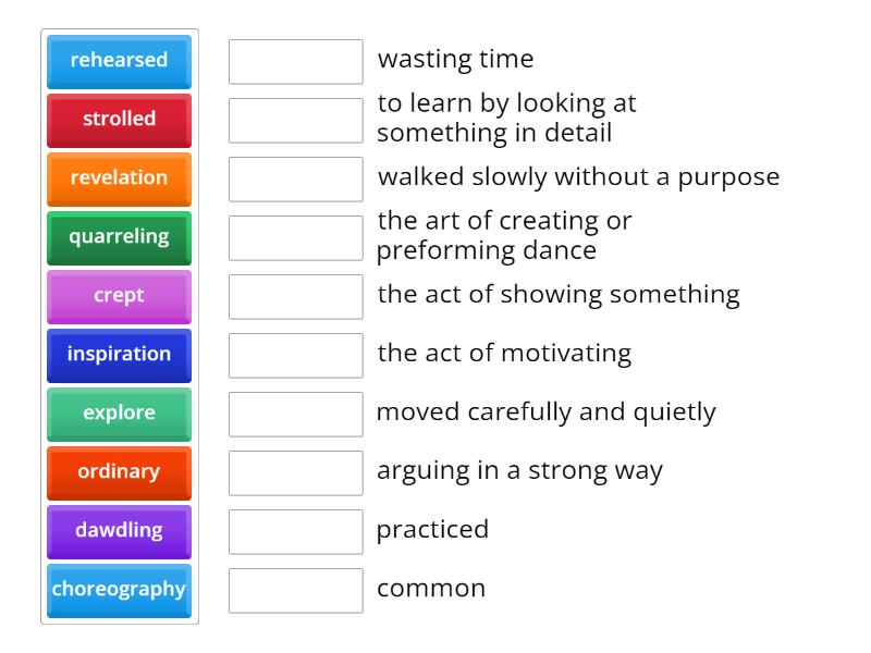 Wit and Wisdom Module 4 Vocabulary - Match up
