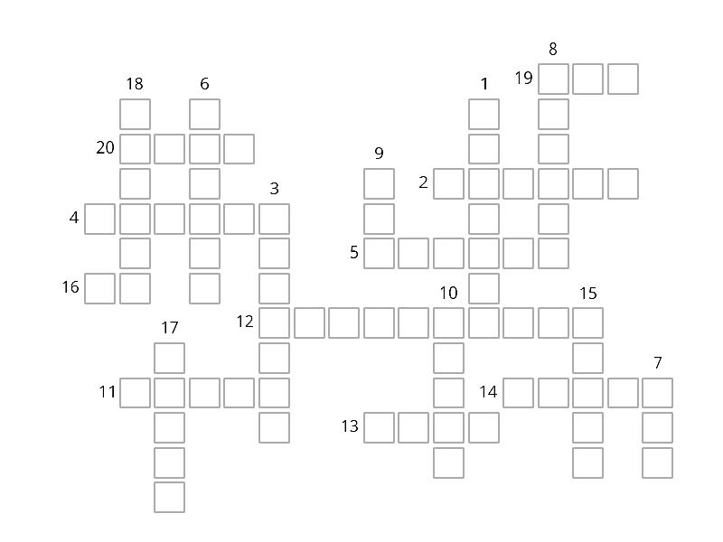 CRUCIGRAMA de PRESENT PERFECT VERBS - Crossword
