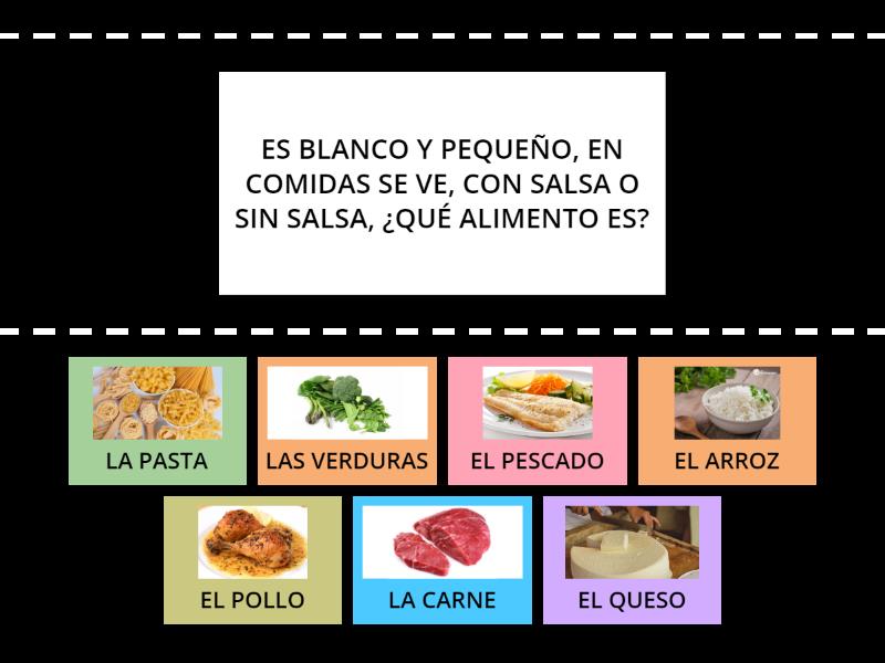 ADIVINANZAS DE COMIDA REPASO - Find the match