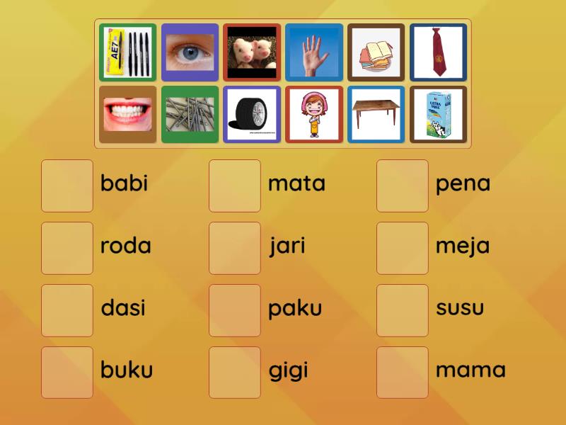 matching gambar dan kata - Match up