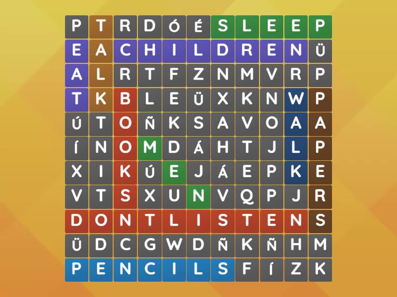 positions and plural nouns - Sopa de letras
