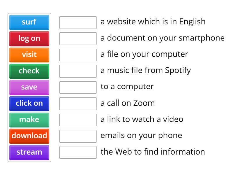 BASIC 10 - UNIT 10 - 10A - IT COLLOCATIONS - Match up