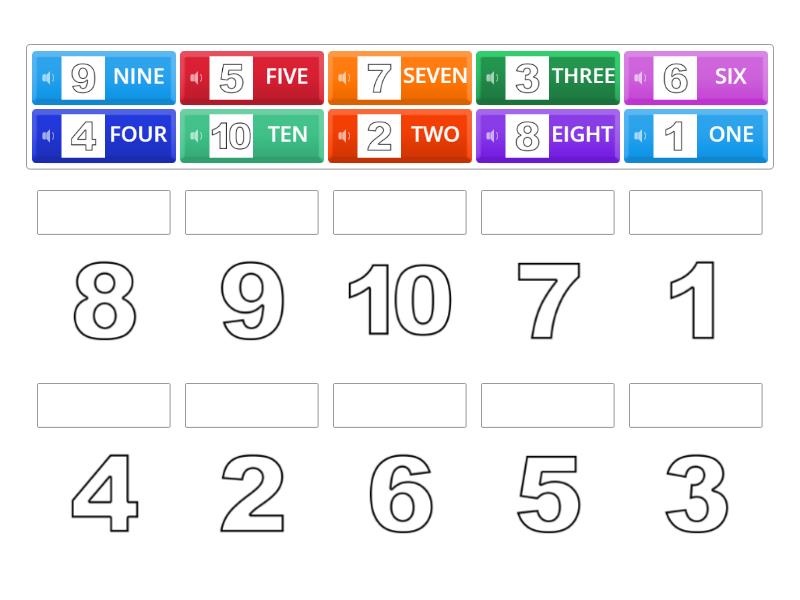 NUMBERS 1 TO 10 - PICTOGRAMS - Match up