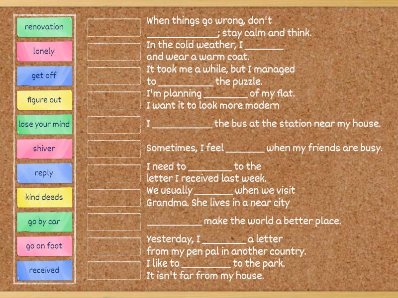 Different vocabulary pre-intermediate - Match up