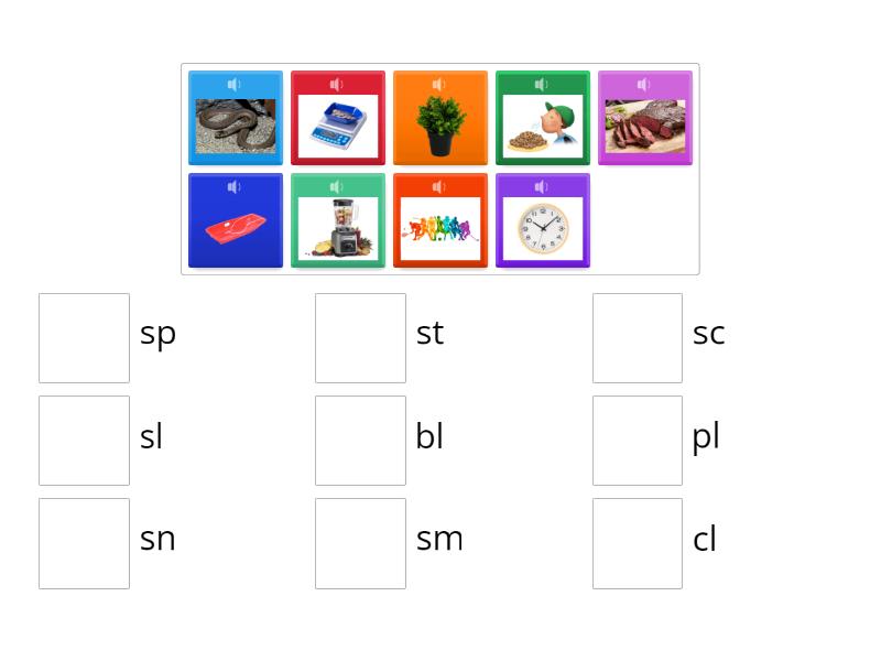 beginning consonant blends - Match up