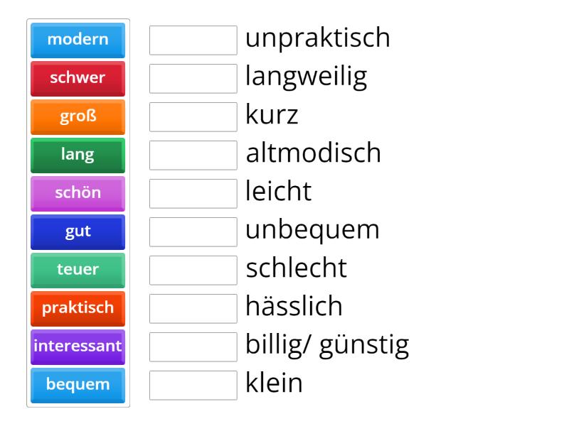 Adjektiv Lektion 4 (Menschen A1) - It's a Match