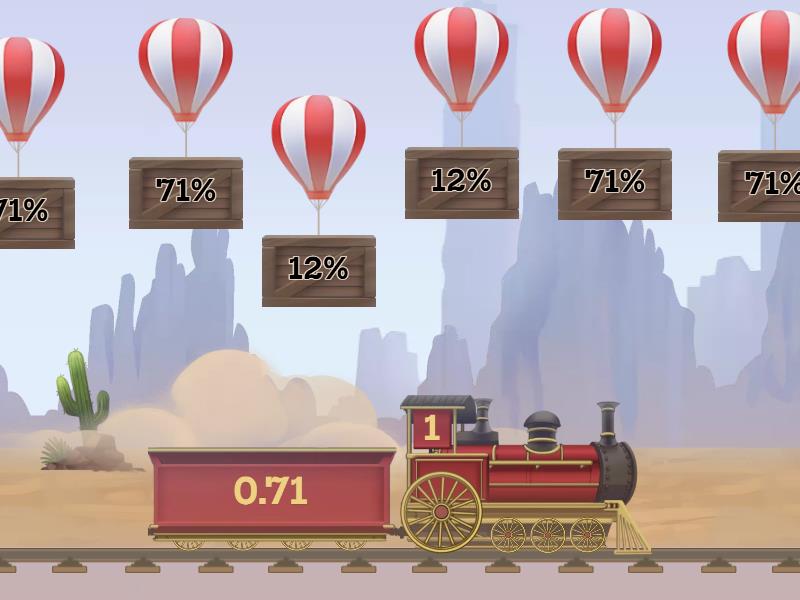 Decimals and percentages matching - Balloon pop