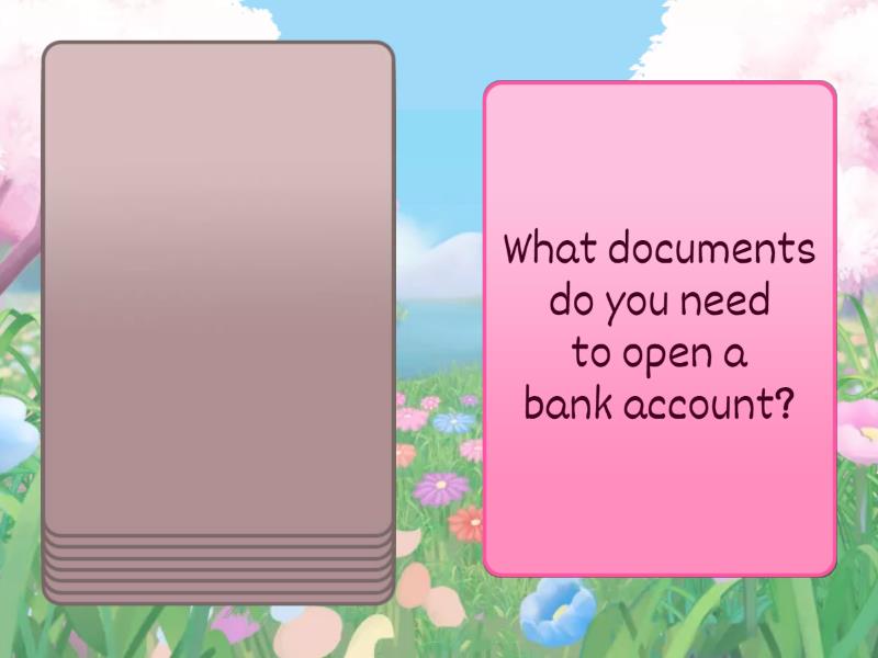 At the bank speaking - Speaking cards