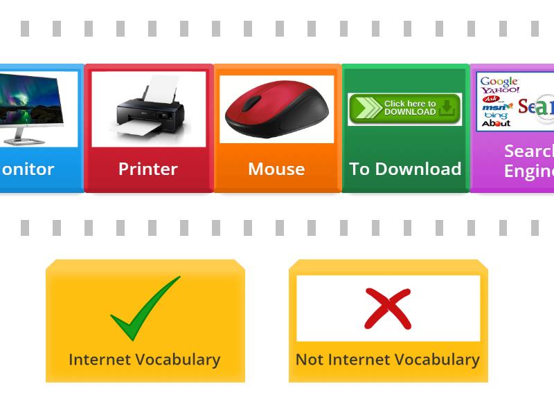 Internet Vocabulary - - Speed sorting