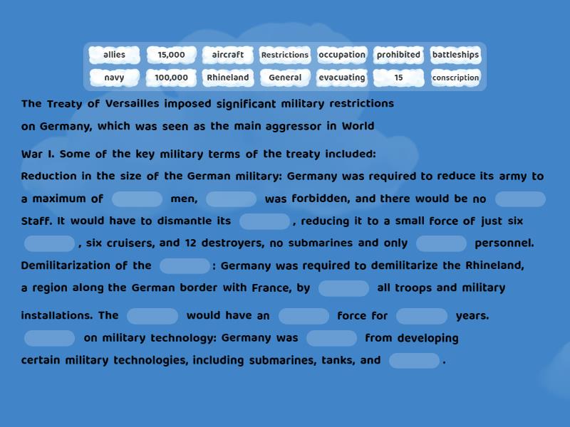 Military Terms - Complete the sentence