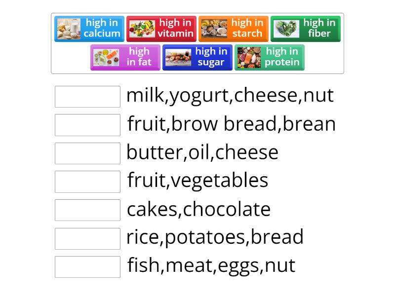 food group - Match up