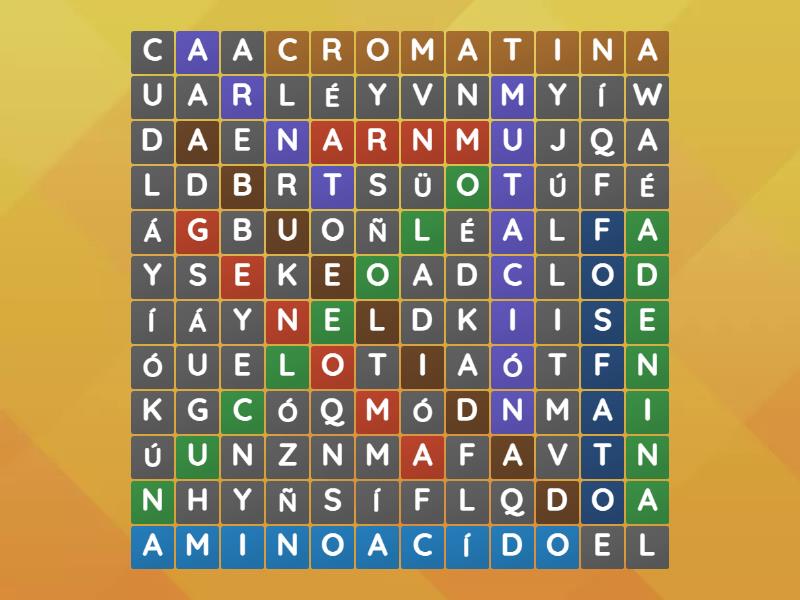 SOPA DE LETRAS (ADN, ARN, Código Genético y Núcleo) - Wordsearch