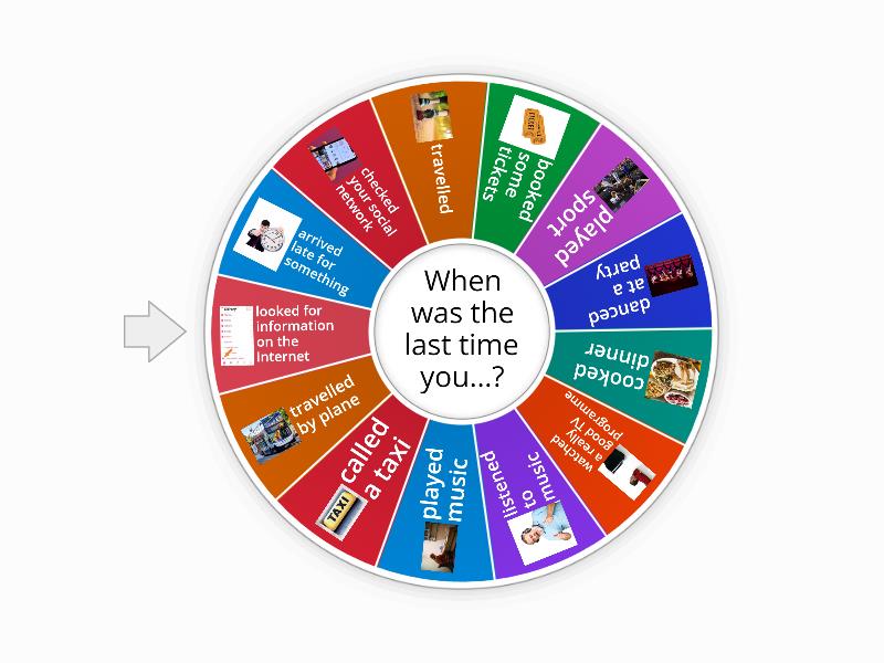 'The last time' (Unit 7B) - Spin the wheel