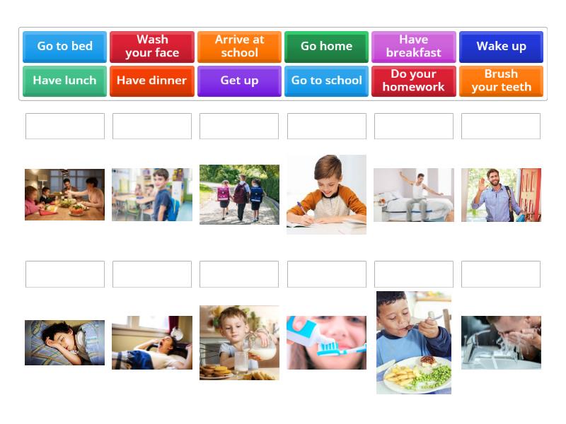 Daily routines (Vocabulary) - Match up