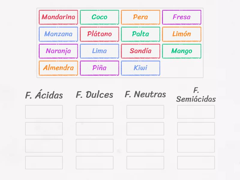 Clasificamos frutas - Group sort