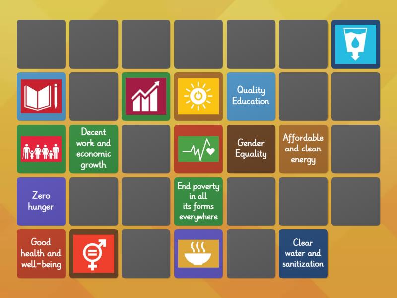 Sustainable Development Goals Matching Game - Matching pairs