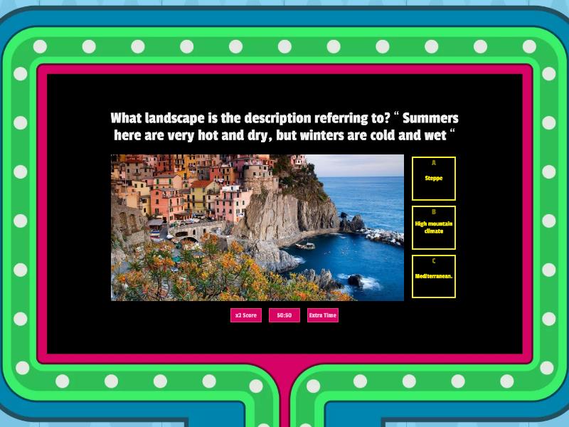 CLIMATE ZONES AND HUMAN ADAPTATION - Gameshow quiz