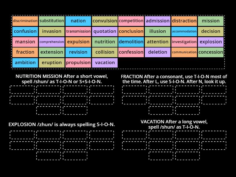 TION & SION - Group sort