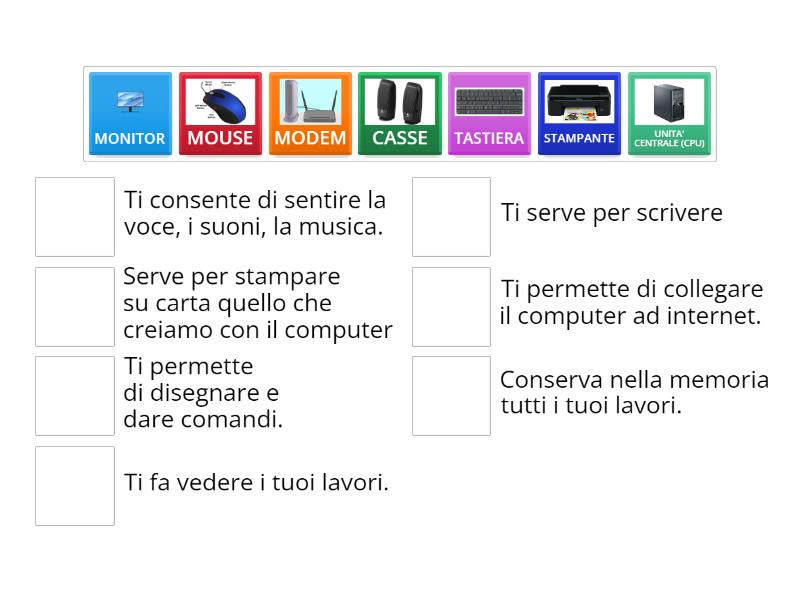 Le parti del computer - Match up