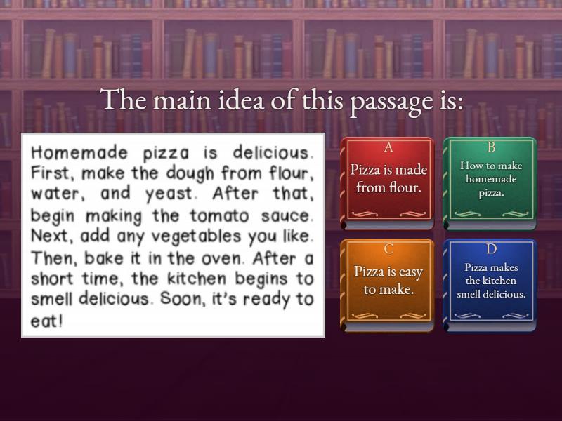 Comprehension -Main Idea/Central Idea - Quiz