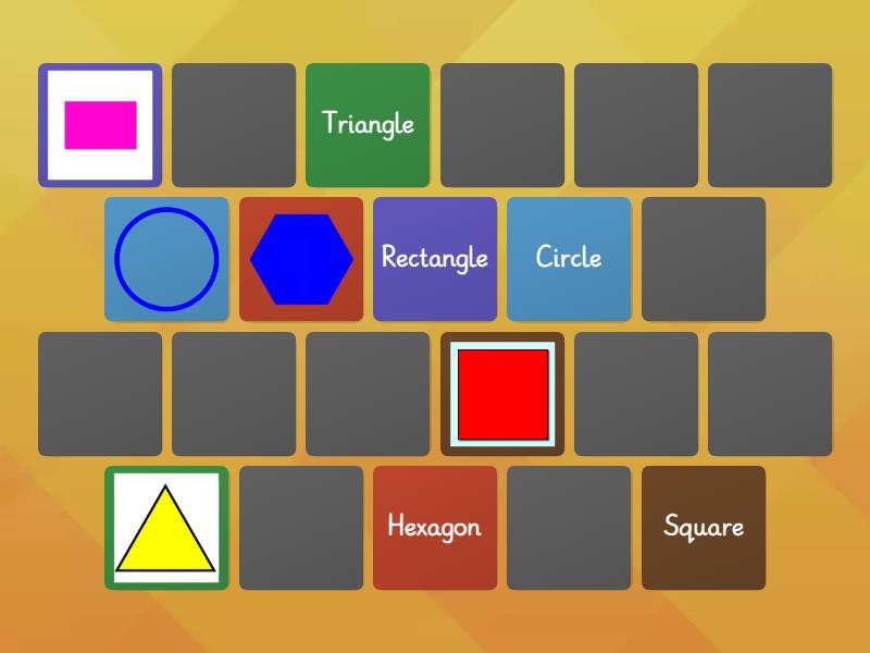 Shapes review - Wordwall - Matching pairs