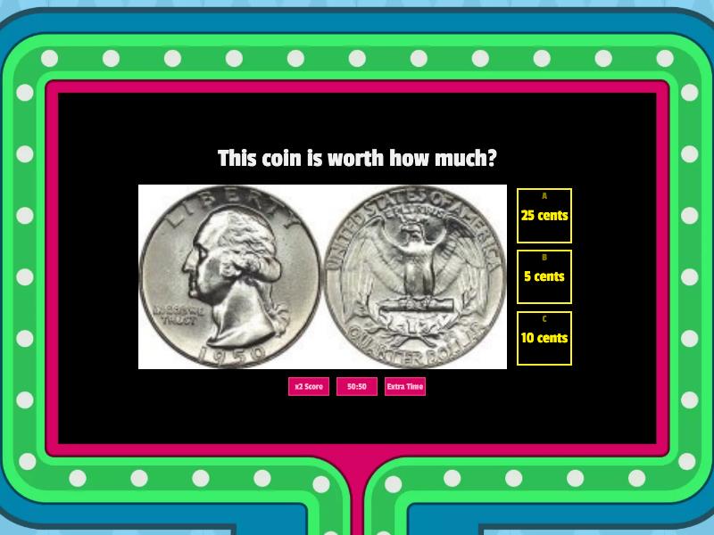 Coin Identification - Gameshow quiz