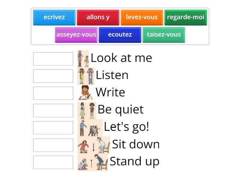 Year 1 French Review - Match up