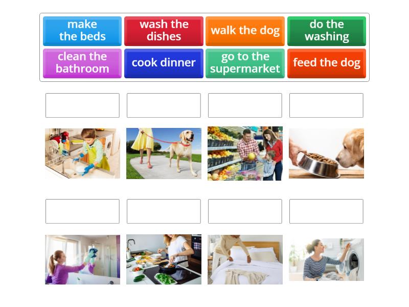 Roadmap A1, Unit 5, jobs around the house - Match up