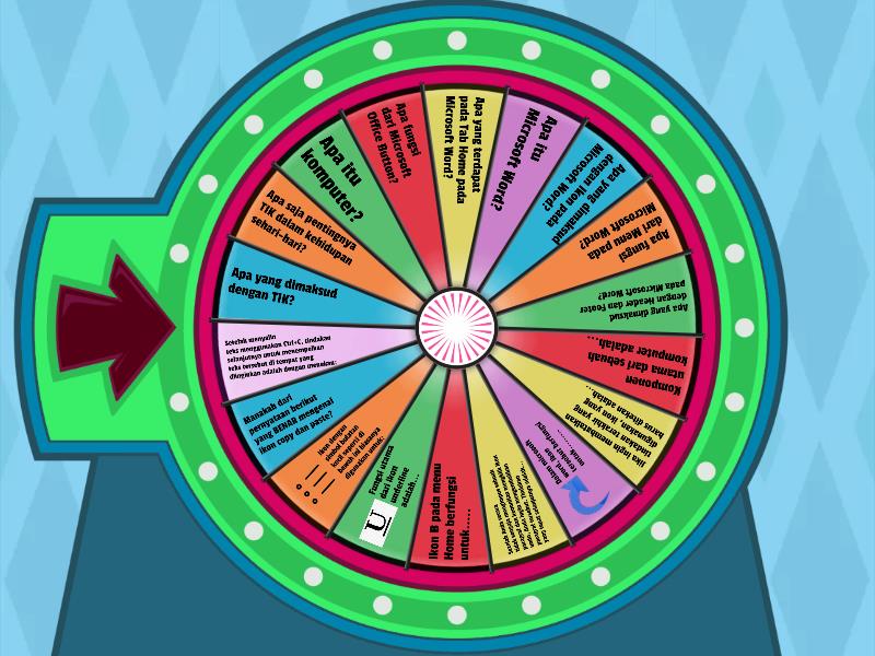 Kuis Microsoft Word - Spin the wheel