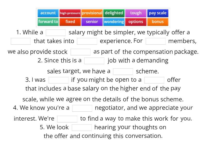 Negotiation video - Complete the sentence