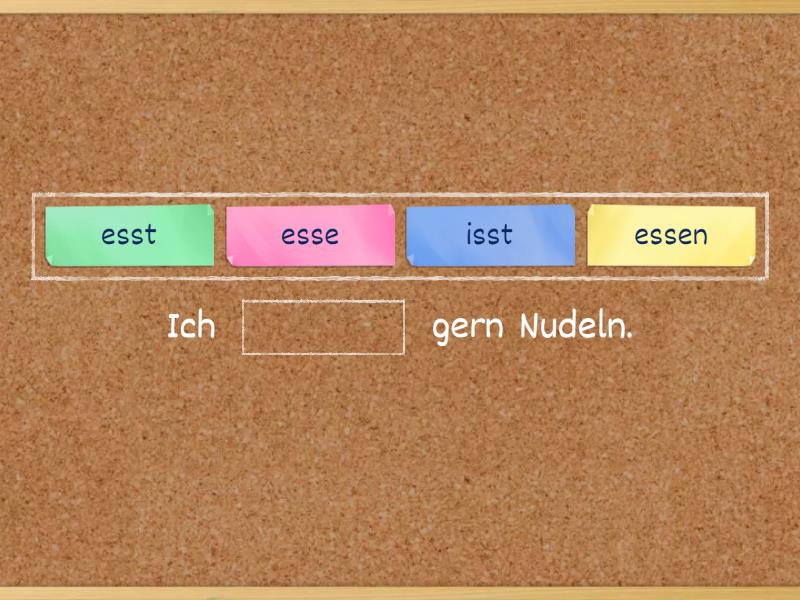 essen Konjugation - Complete the sentence