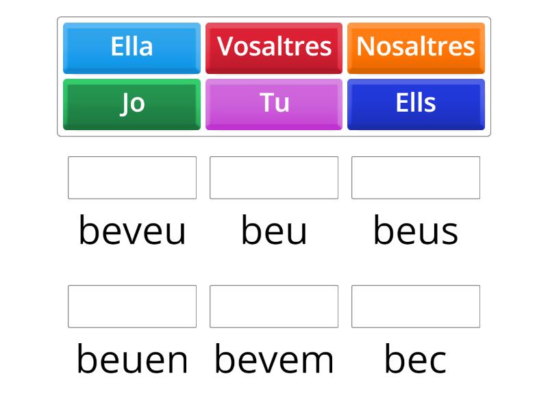 EL VERB: beure - Match up
