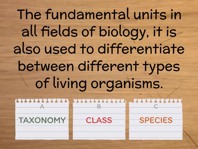 taxonomy GRADE 8 Alcuaz - Quiz