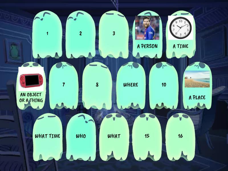 Wh- words Memory game matching - Matching pairs